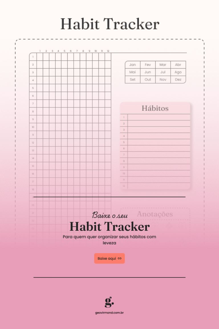 Habit tracker para imprimir: dicas + template gratuito